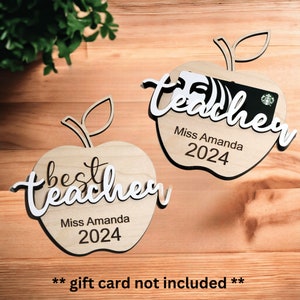 Personalized Teacher Apple Gift Card Holders Student Gift for Teacher ...