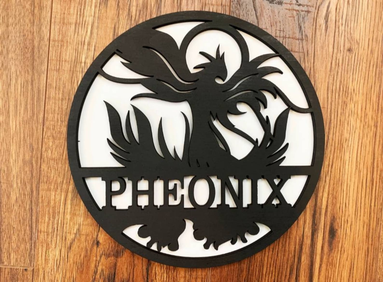 Rising Phoenix Sign Custom Greek Bird Decor Personalized | Etsy