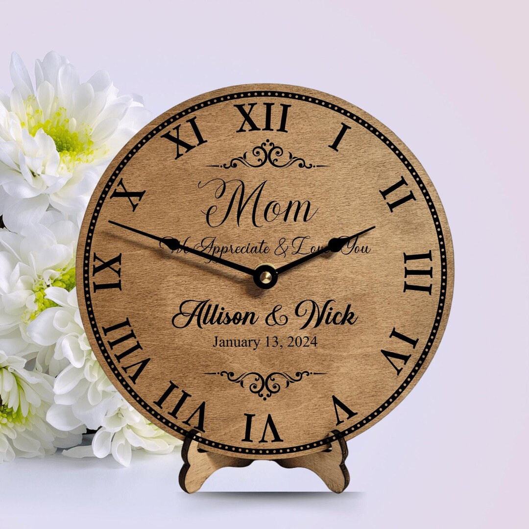 Wedding Day Gift to Mom Thank You Clock Mother Personalized Gift for ...