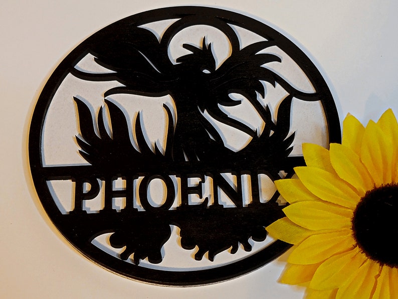 Rising Phoenix Sign Custom Greek Bird Decor Personalized - Etsy