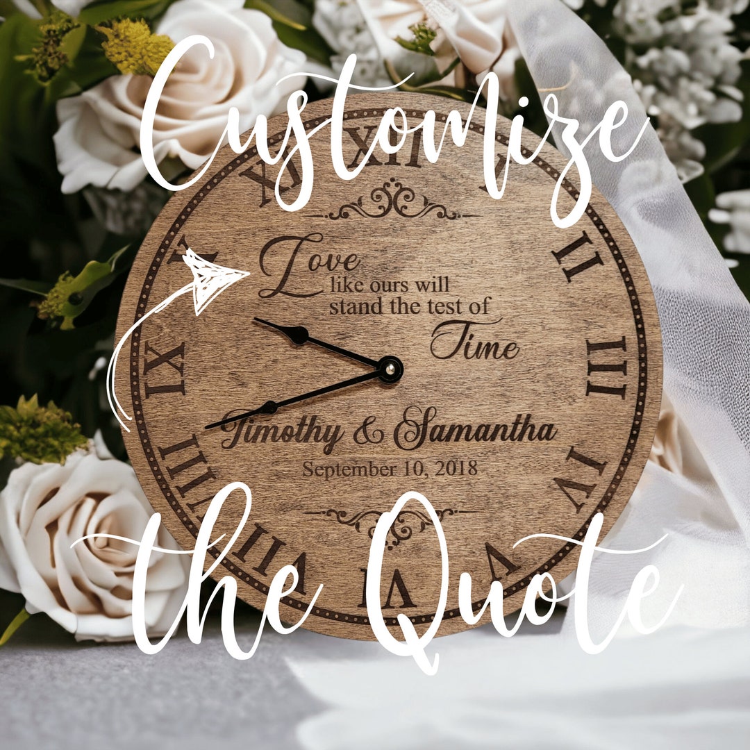 Personalized Wedding Clock Custom Anniversary Gift for Couple Wedding ...