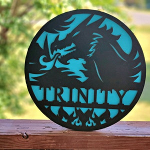 Dragon Name Sign Personalized Name Decor Fantasy Design - Etsy