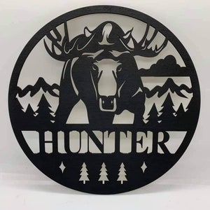 Custom Moose Name Sign Personalized Family Wall Hanging - Etsy