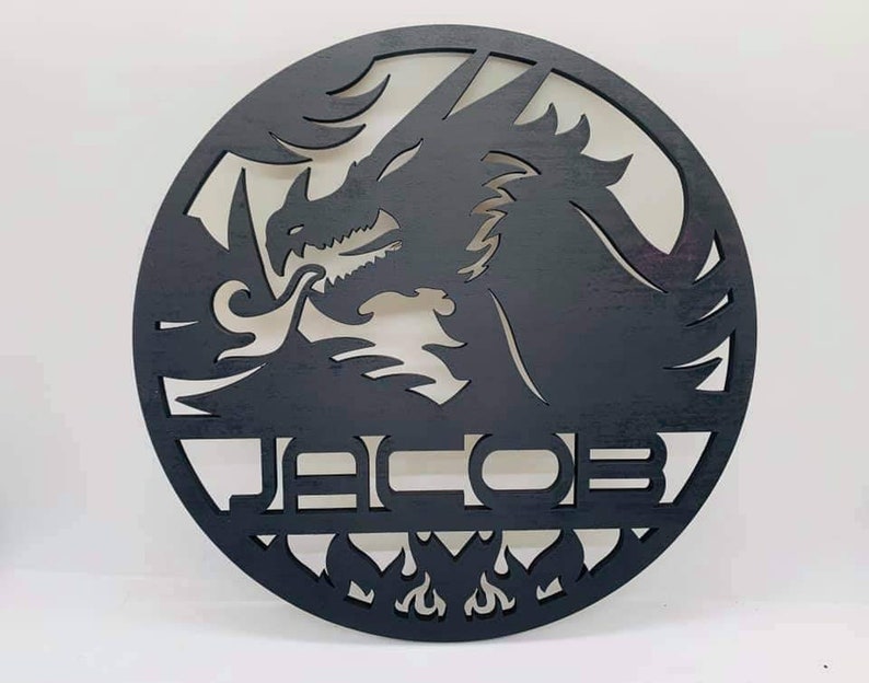 Dragon Name Sign Personalized Name Decor Fantasy Design - Etsy