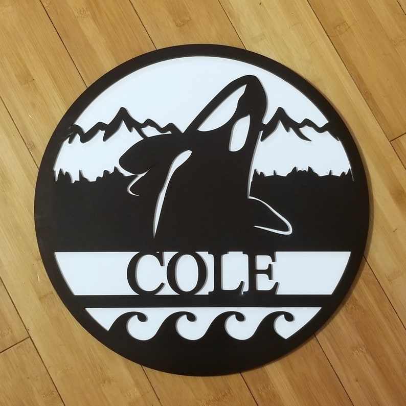 Whale Sign Personalized Whale Name Sign Custom Orca Decor | Etsy