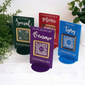 Mini Social Media Sign Acrylic QR Code Display Scan to Pay - Etsy