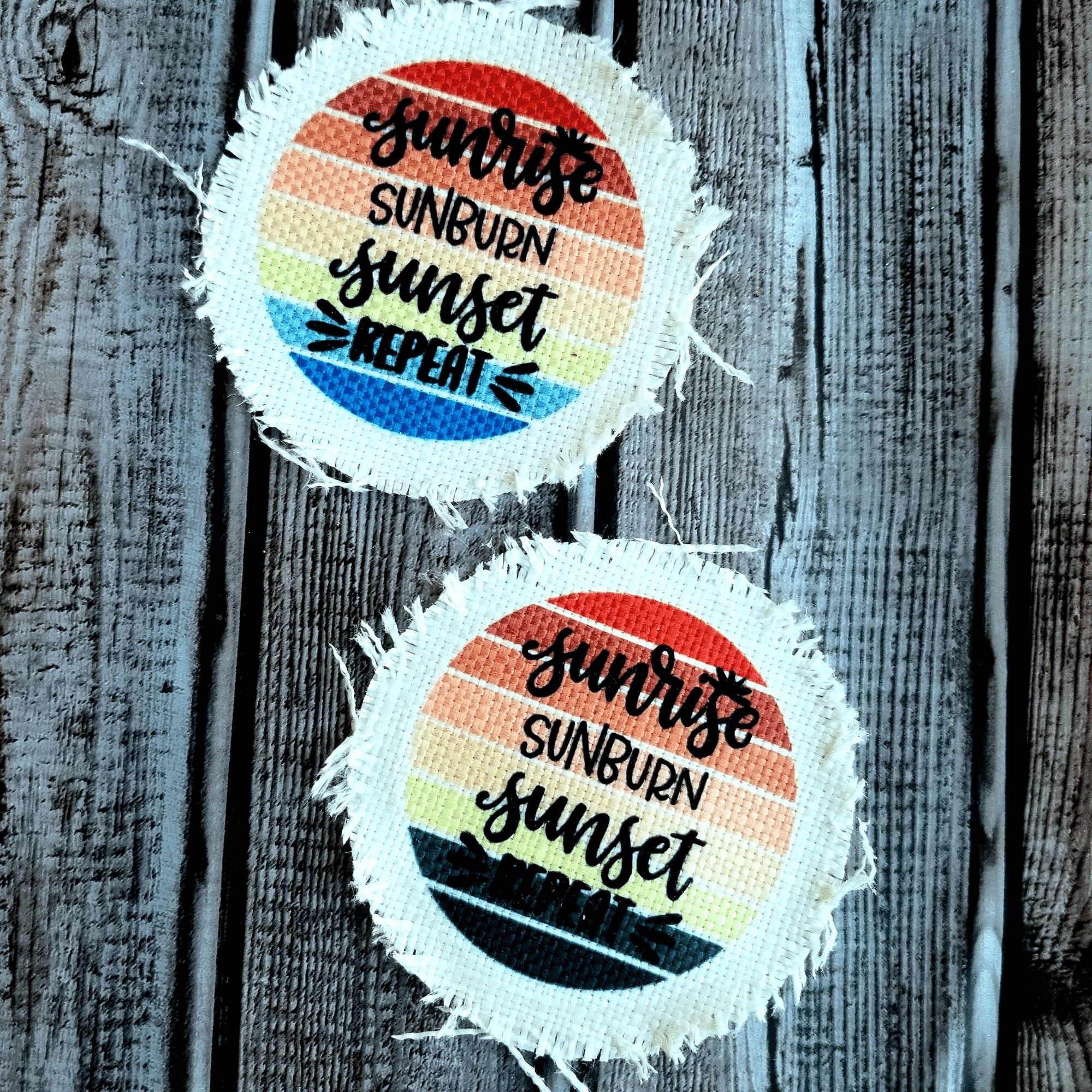 Sunrise Sunburn Sunset Repeat Hat Patch Beach Hat Patch - Etsy