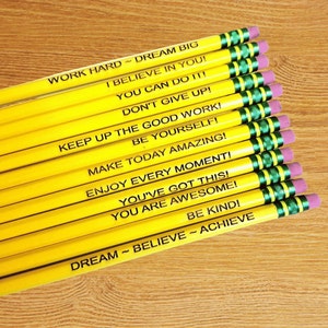 Back to School Inspirational Pencils - Personalized Pencil for Student ...