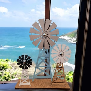 Windmill Decor - Windmill Stand - Farmhouse Windmill Home Decor ...