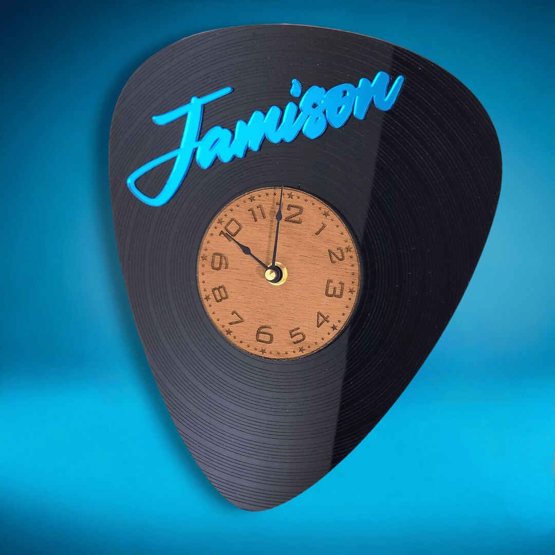 Personalized Gift for Musician - Guitar Pick Clock - Custom Guitar Gift ...