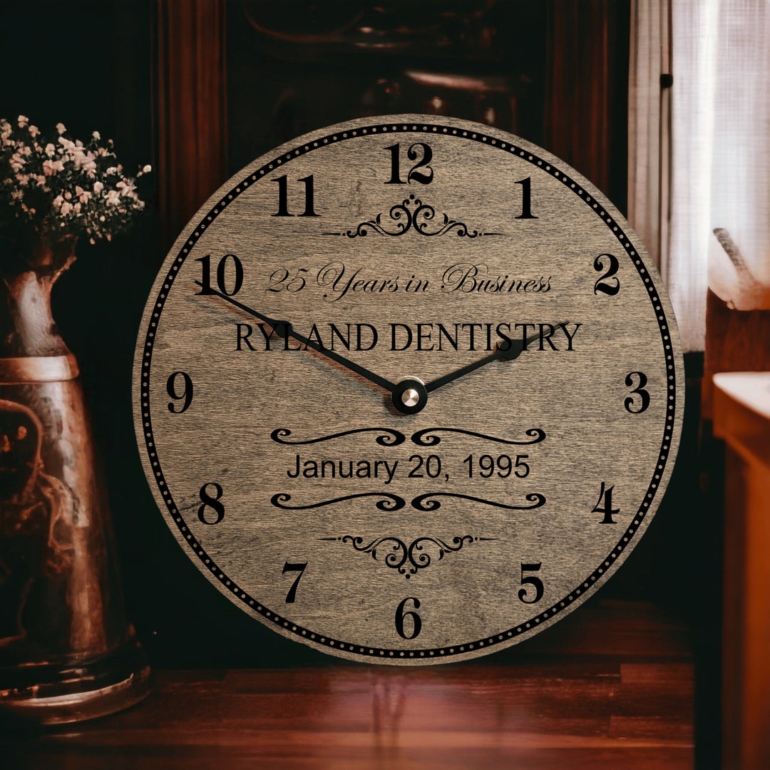 Personalized Business Anniversary Clock Custom Years in Business Gift ...