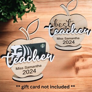 Best Teacher Apple Gift Card Holder Personalized Gift for Teacher ...