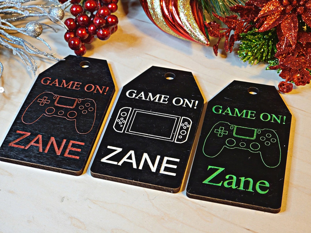 Gamer Christmas Gift Tags - Gaming Birthday Gift Tags - Personalized ...