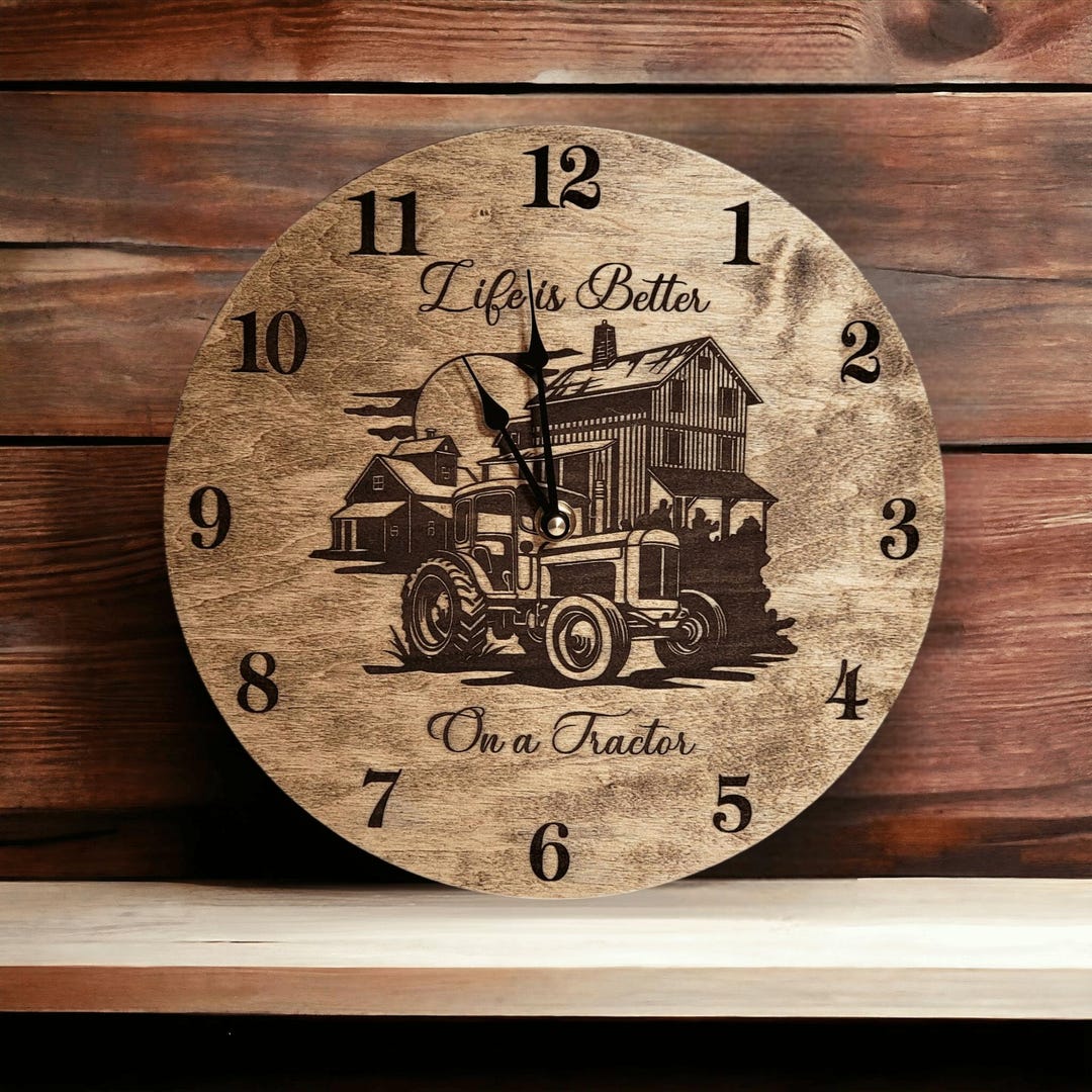 Life is Better on a Tractor Rustic Farm Clock - Wood Family Clock ...