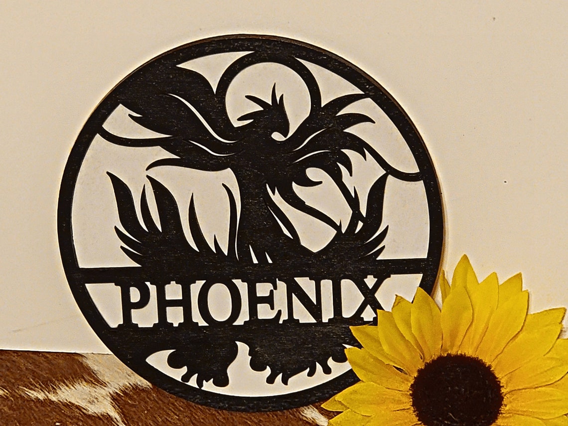 Rising Phoenix Sign Custom Greek Bird Decor Personalized - Etsy