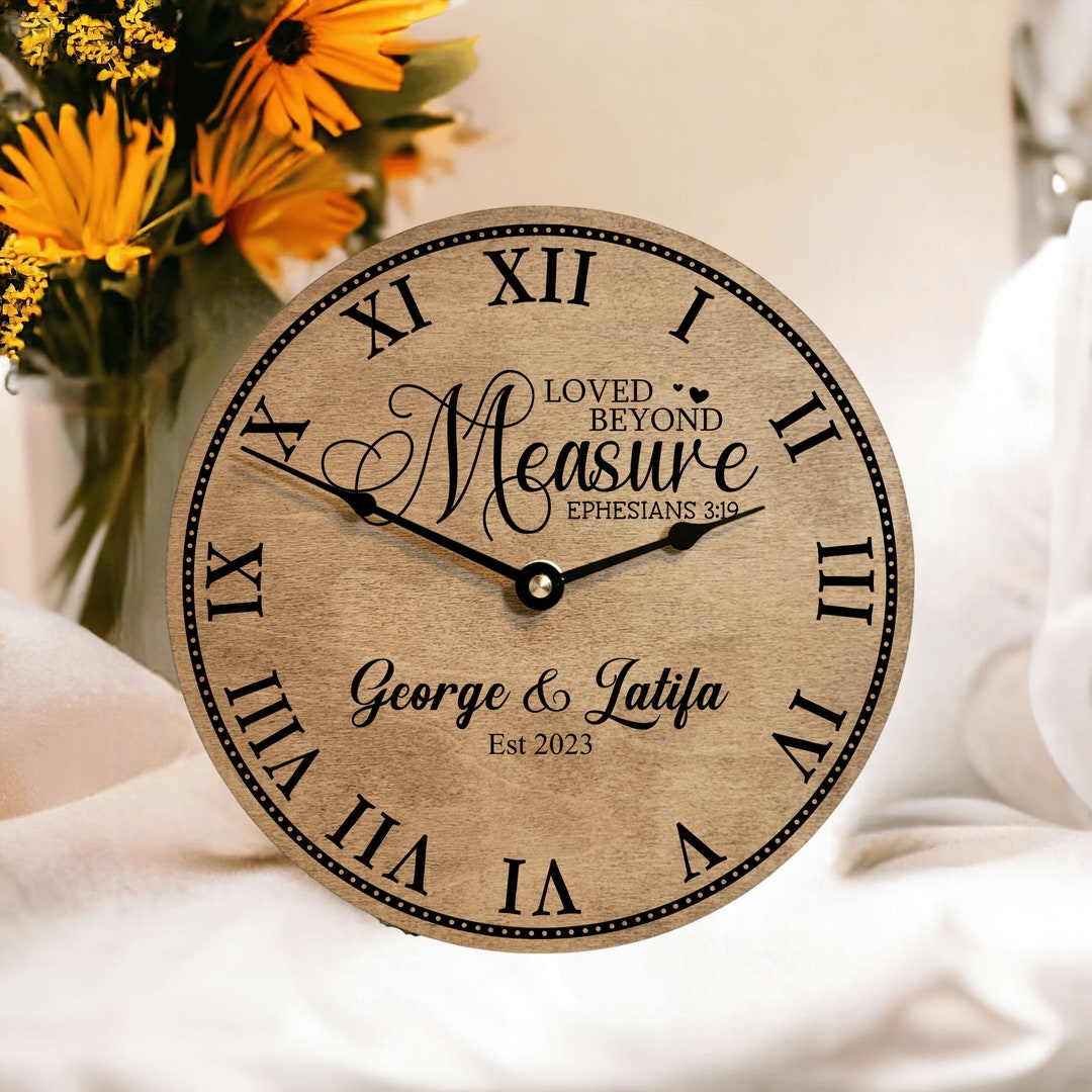 Wedding Clock, Personalized Wedding Gift, Engagement Gift for Couple ...