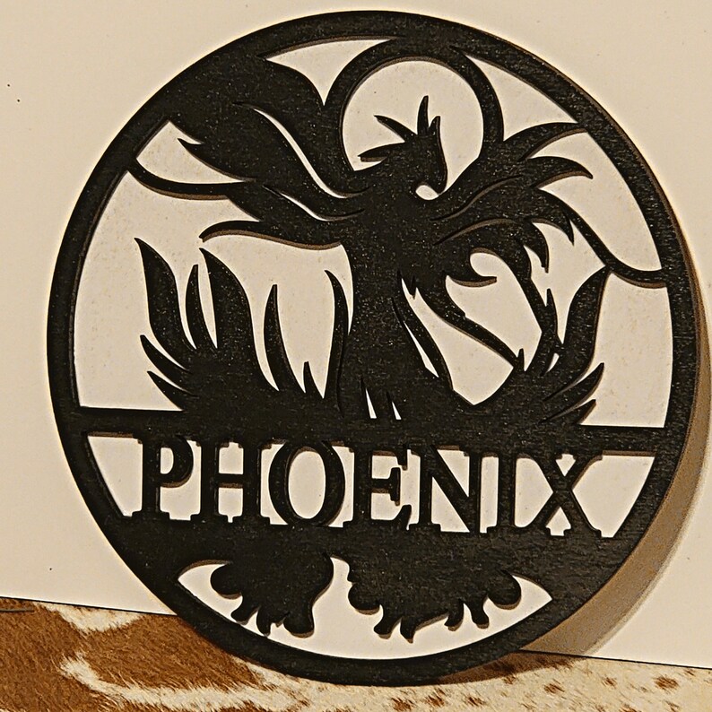 Rising Phoenix Sign Custom Greek Bird Decor Personalized - Etsy