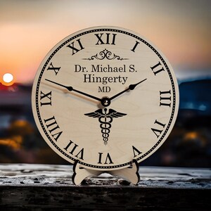 Doctor Appreciation Gift - Doctor Wood Clock - Doctor Graduation Gift ...