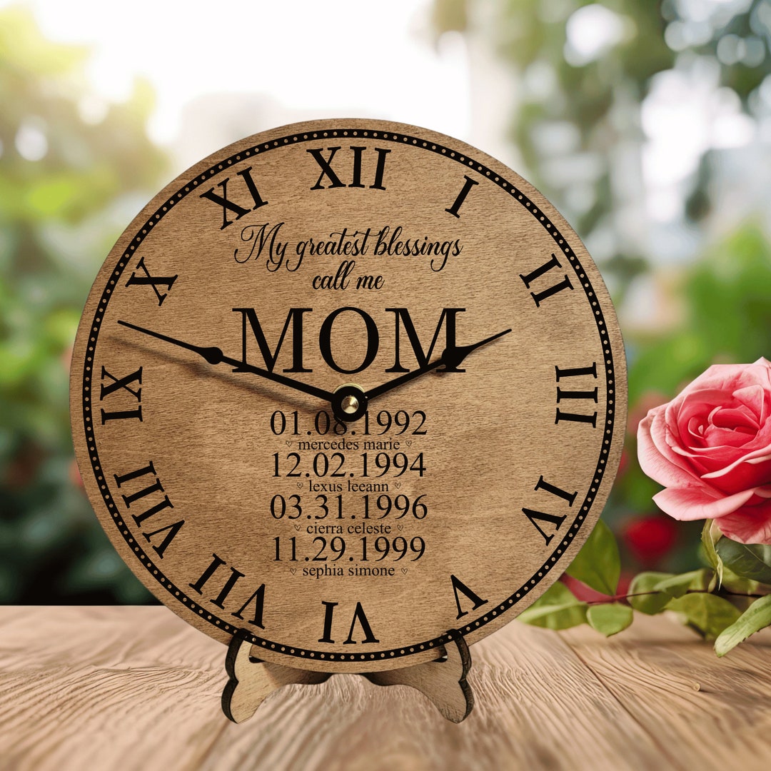 Personalized Clock for Mom - My Greatest Blessings Mother's Day Gift ...