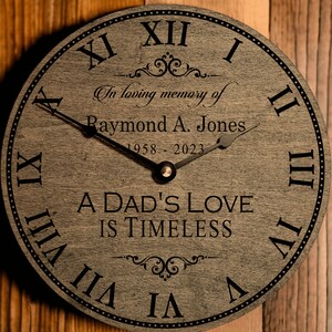 Memorial Gift Loss of Dad Memorial Clock Dad's Love is - Etsy