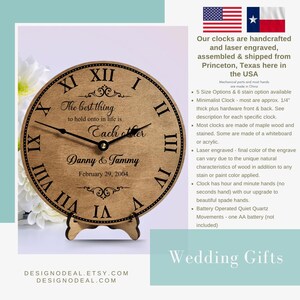 Personalized Wedding Clock Wedding Keepsake Gift for Couple Engagement ...