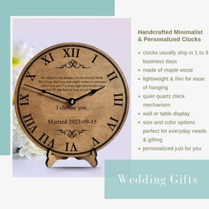 I Choose You Personalized Wedding Clock Wedding Gift for Bride From ...