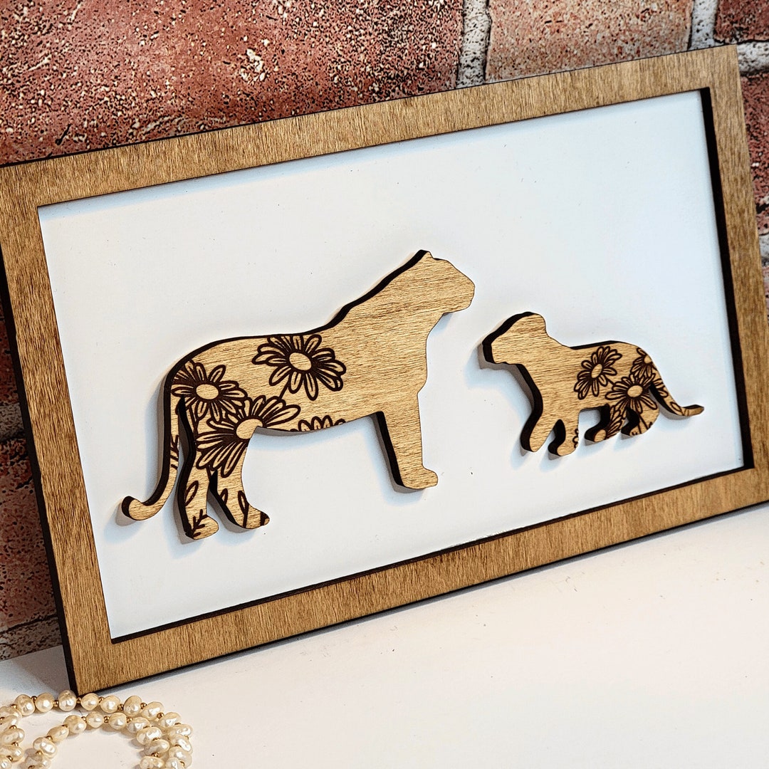 Personalized Lion Mommy & Me Sign - Mom and Baby Lion Sign - Baby ...