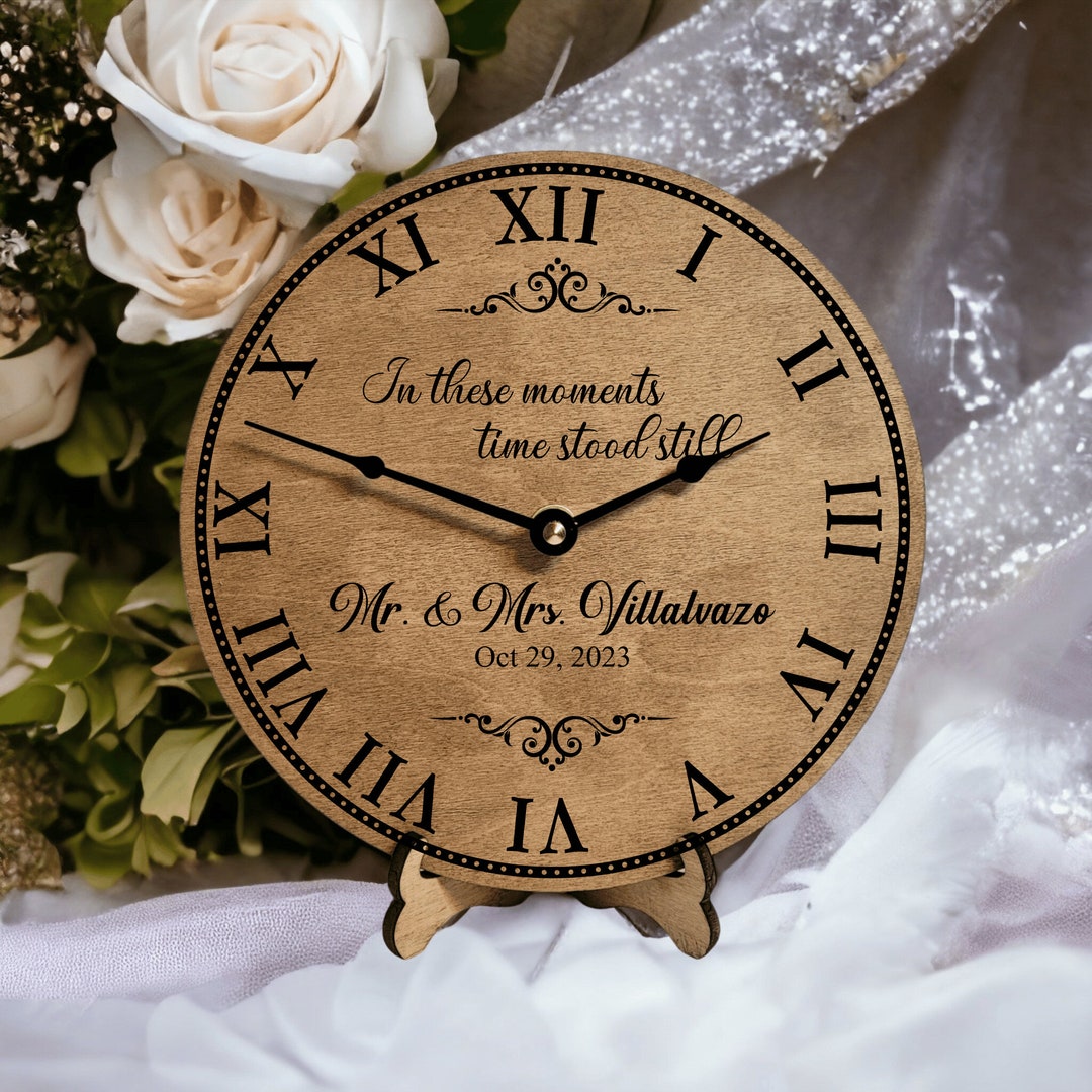 Custom Wedding Clock, Personalized Wedding Gift, Time Stood Still ...