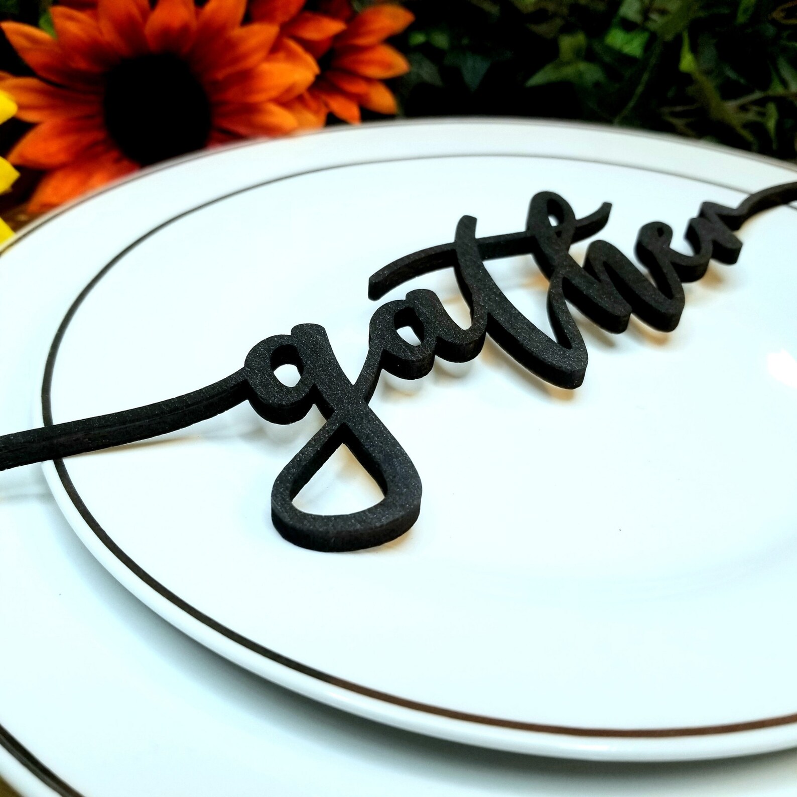 Thanksgiving Decor Plate Words Set of 4 Holiday Table Decor - Etsy