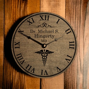 Doctor Appreciation Gift - Doctor Wood Clock - Doctor Graduation Gift ...