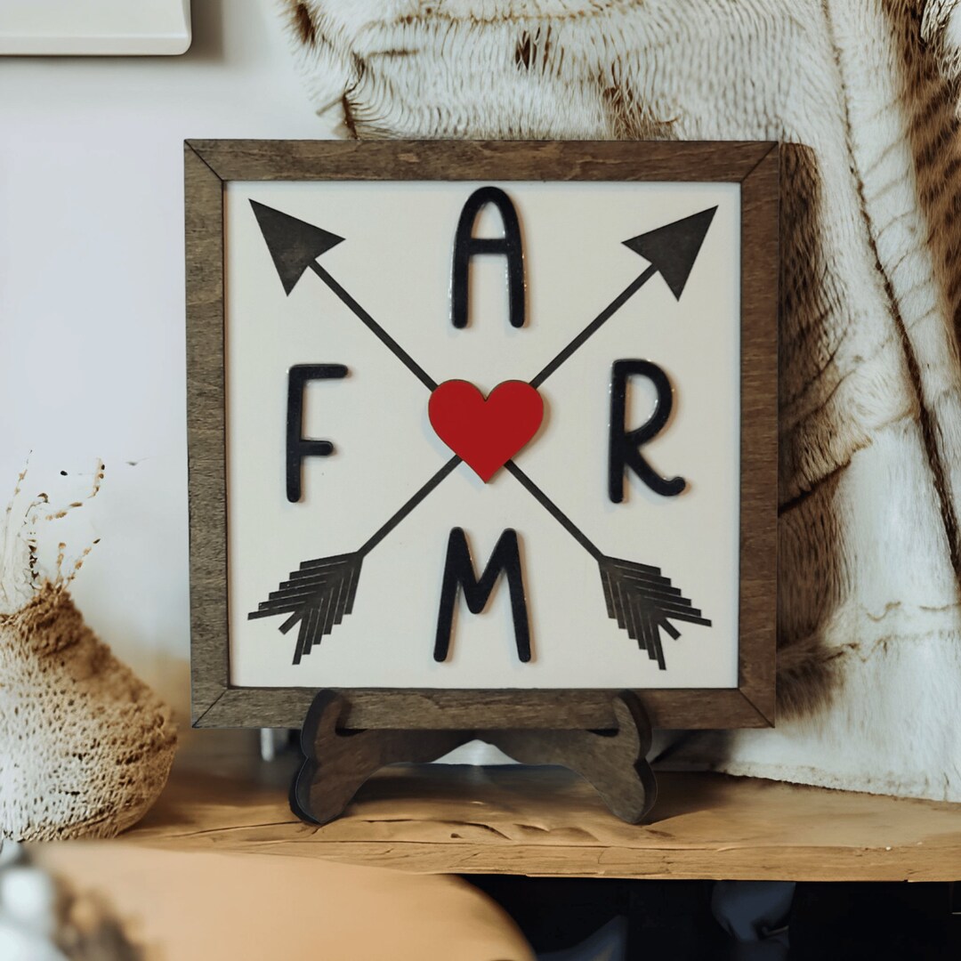 Farm With Arrows Sign Farmhouse Decor Farm Wood Sign Rustic Home Decor ...