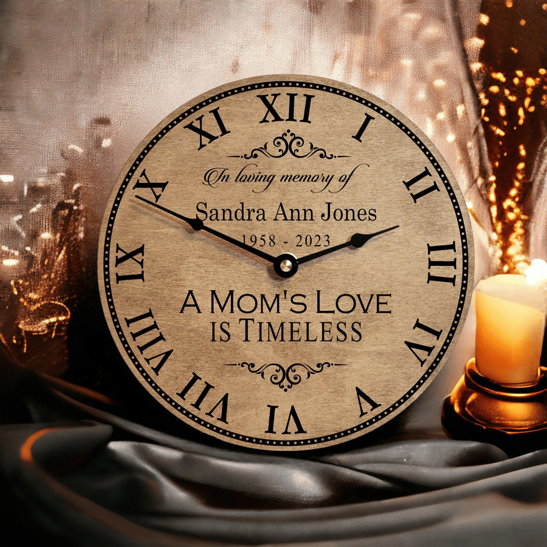 Memorial Gift Loss of Mom Memorial Clock Mom's Love is Timeless ...