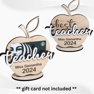 Best Teacher Apple Gift Card Holder Personalized Gift for Teacher ...
