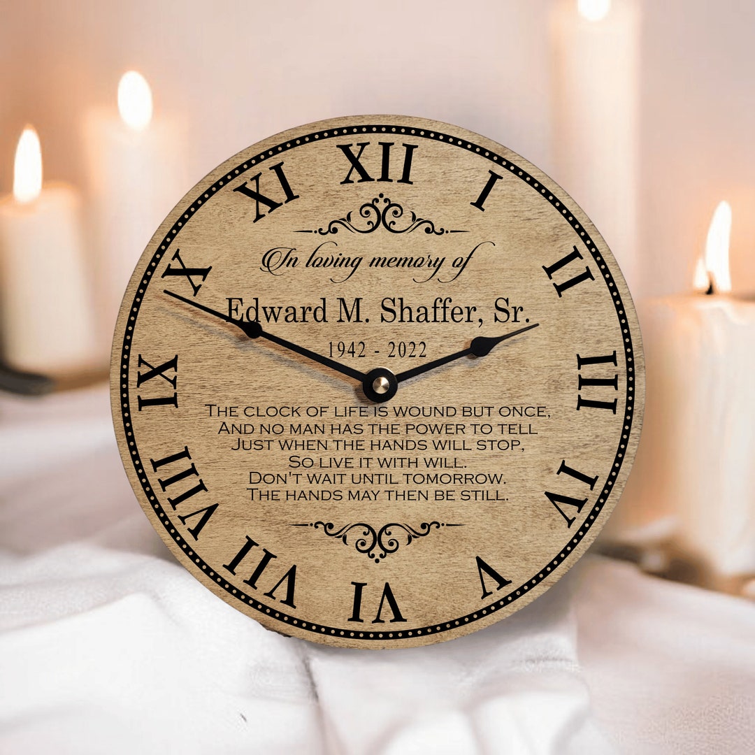 Sympathy Gift Personalized Memorial Clock in Loving Memory of Memorial ...
