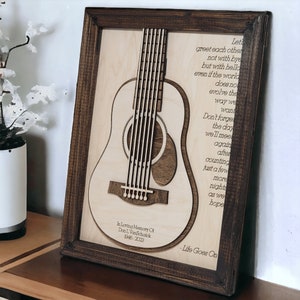 Personalized Guitar Memorial Gift, Memorial Sign for Loss of Musician ...