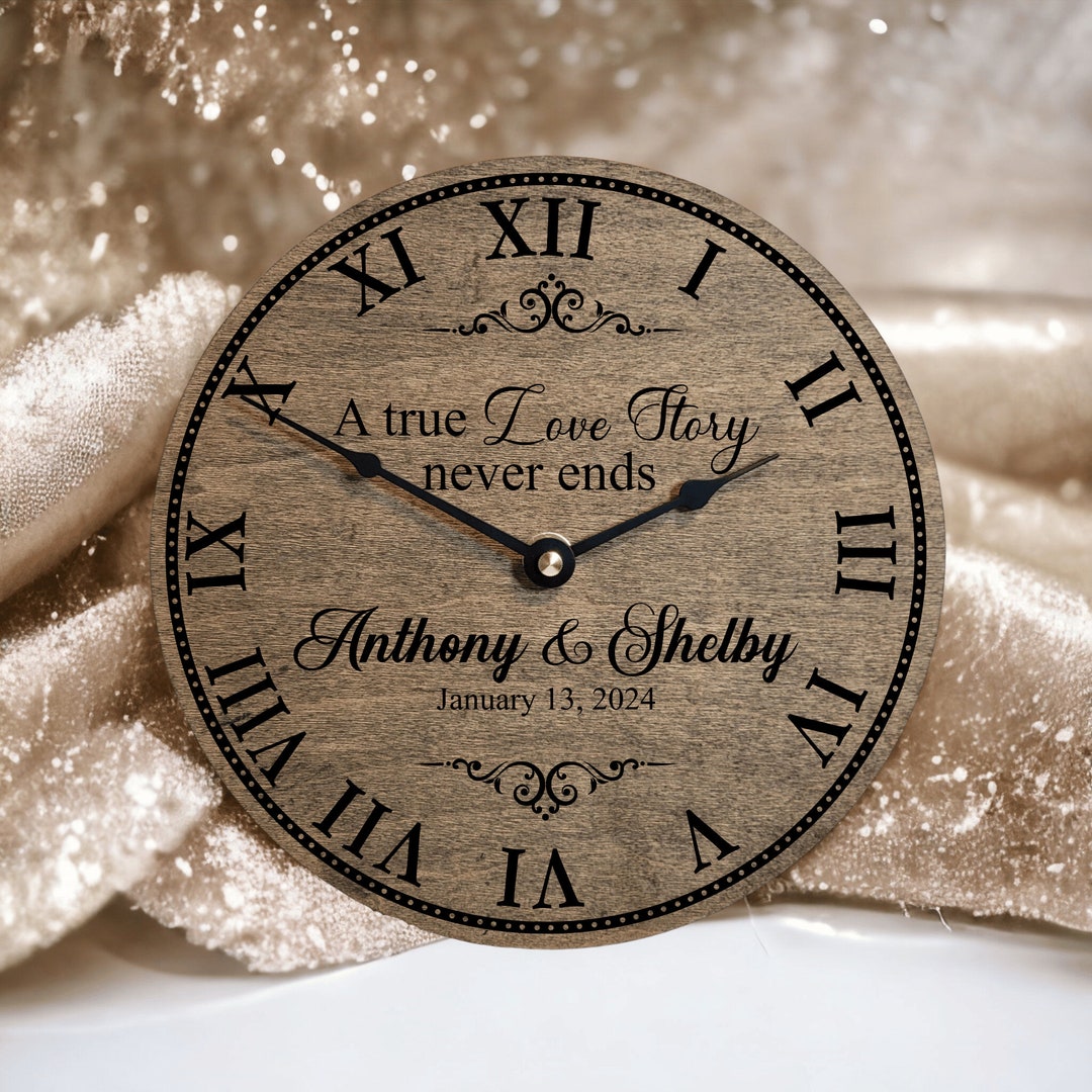 Personalized Wedding Clock, Custom Wedding Gift, True Love Story ...