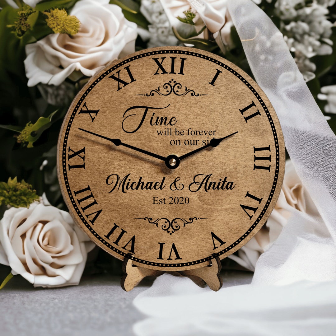 Personalized Wedding Anniversary Clock, Anniversary Gift, Wedding Gift ...