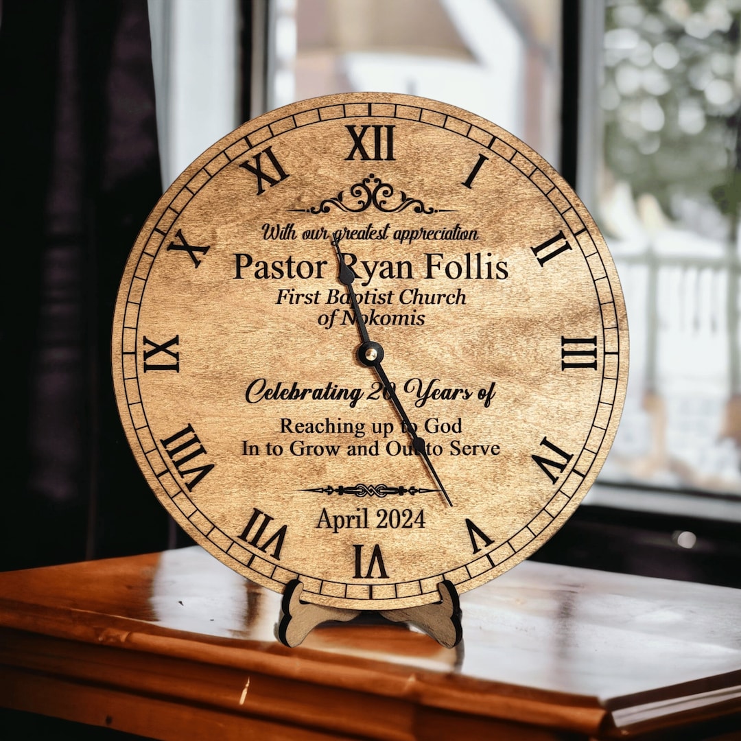 Pastor Anniversary Gift - Pastor Anniversary Clock - Church Gift to ...