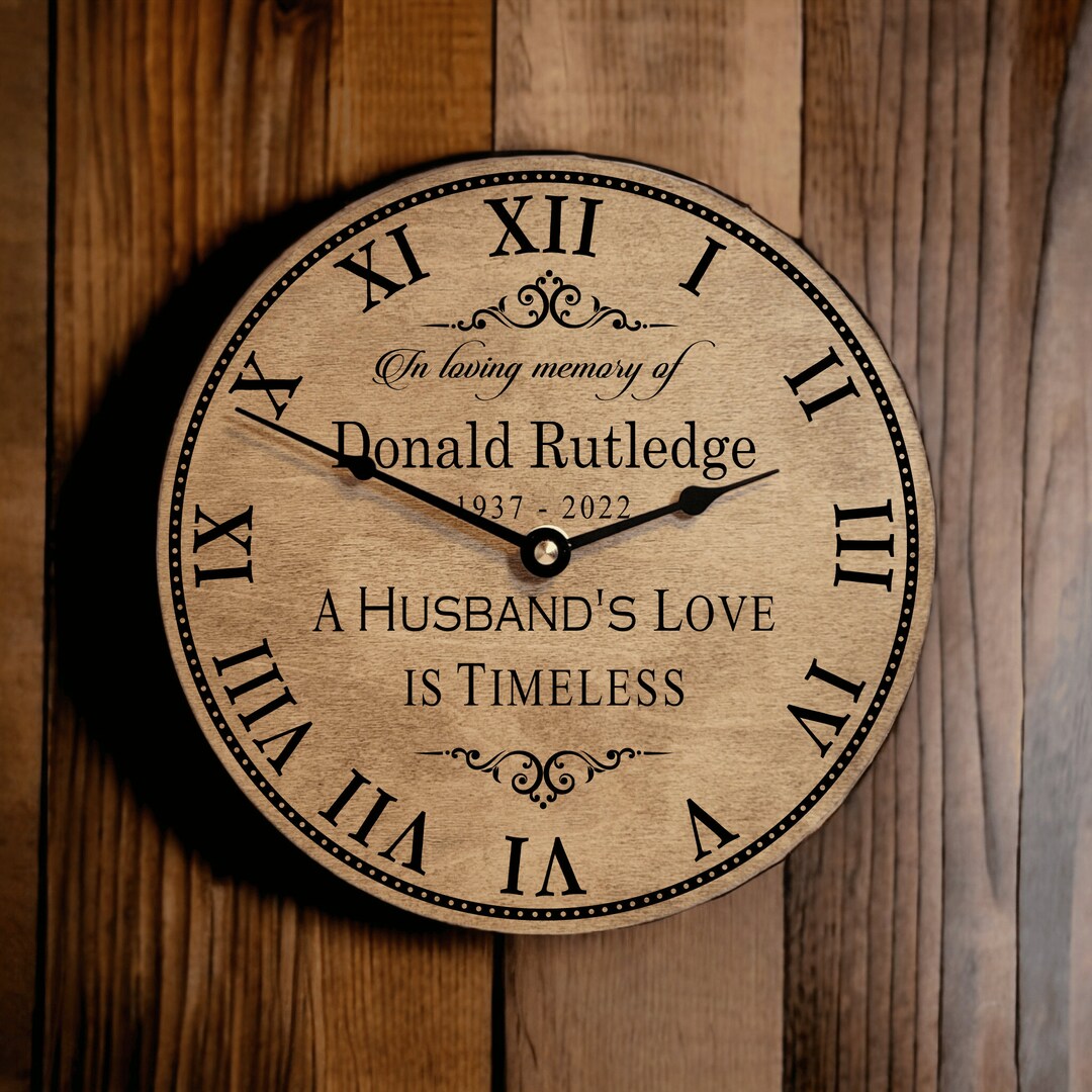 Memorial Gift Husband Personalized Memorial Clock A - Etsy