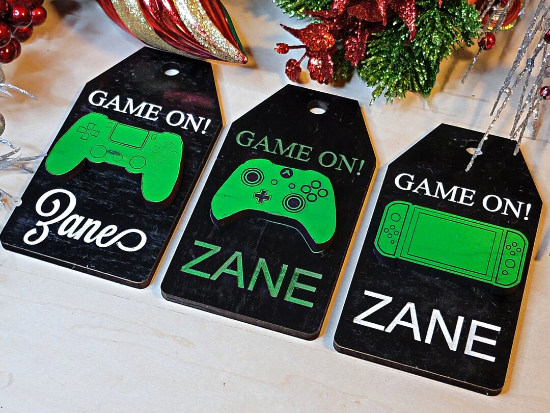 Birthday Gift Tags - Gamer Gift Tags - Personalized Christmas Gaming ...