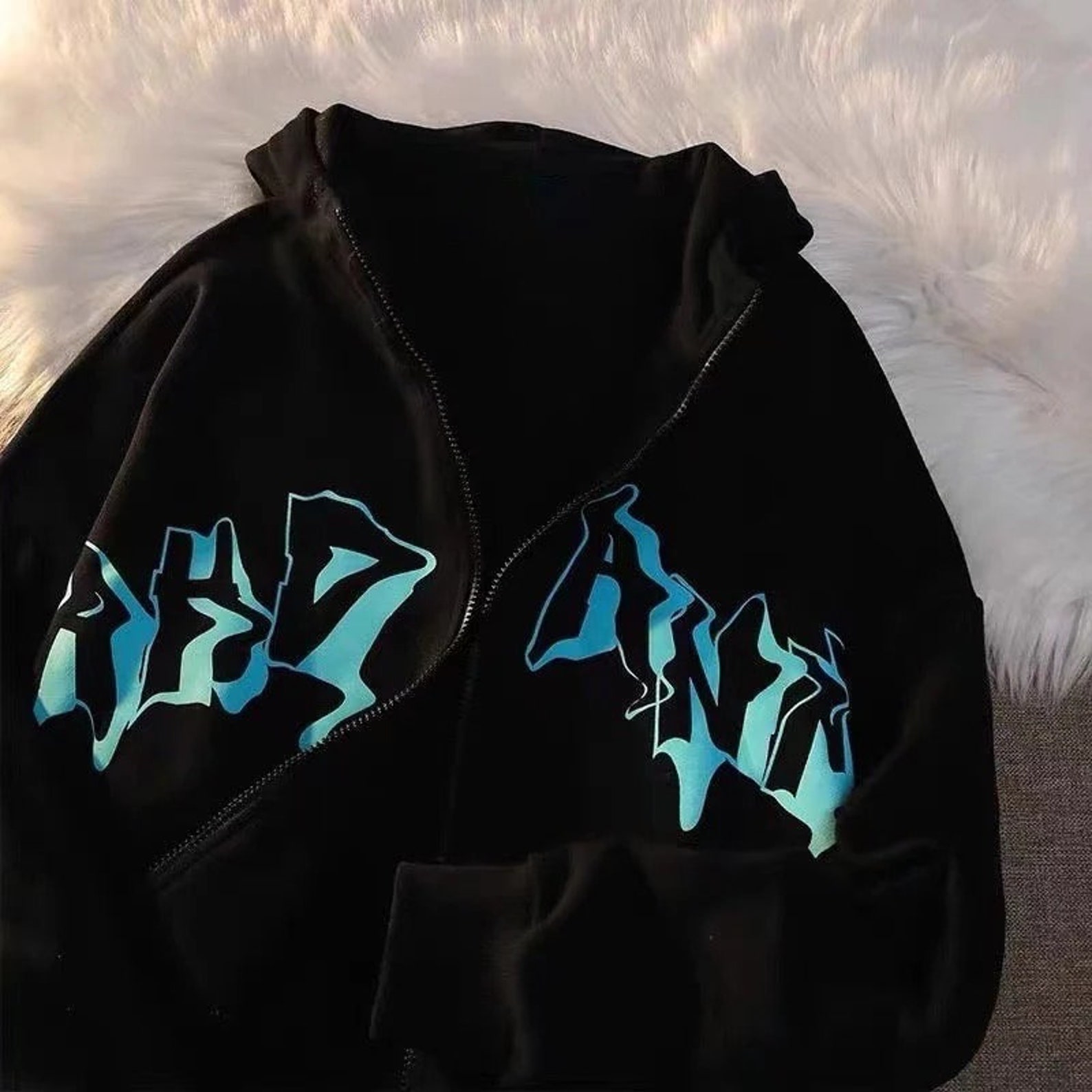 Zip Up Hoodie Harajuku Y2k Full Zip Hoodie Y2k Clothing Etsy
