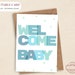 PRINTABLE New Baby Card Welcome Baby Boy Blue Baby Shower Greetings ...