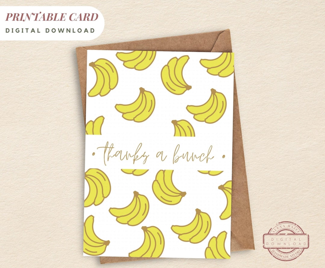 PRINTABLE | Thanks A Bunch | Free Envelope | Just Because | Cute Thank ...