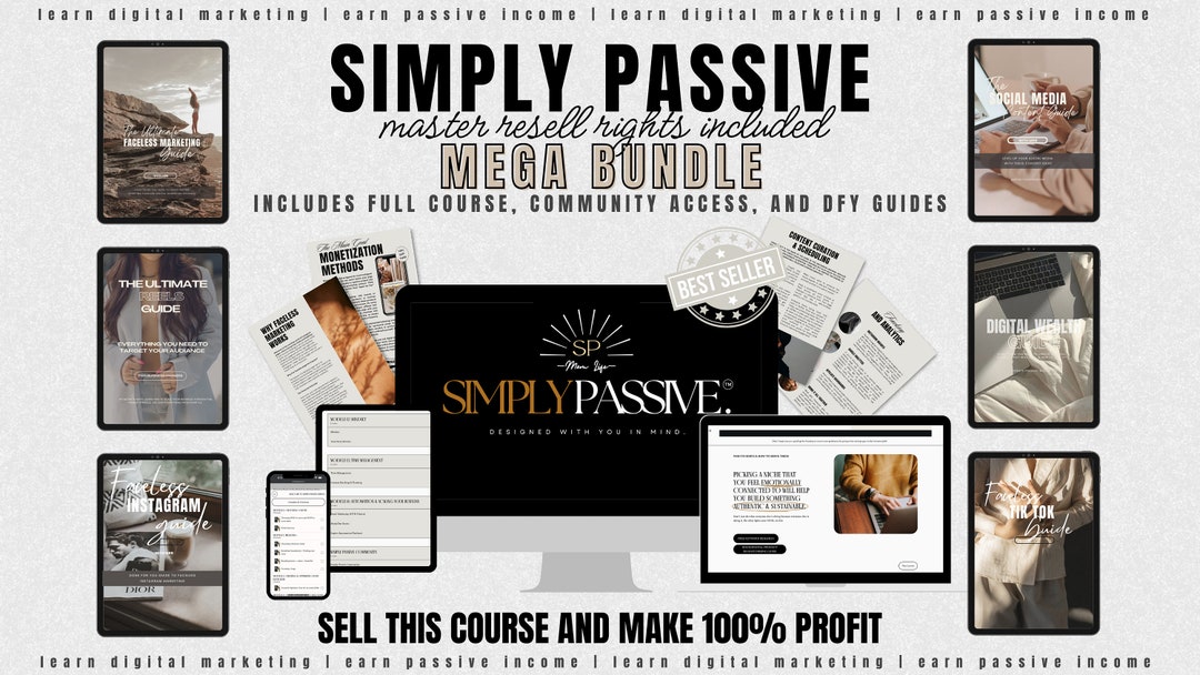 MEGA Bundle Simply Passive Digital Marketing Course Master Resell ...