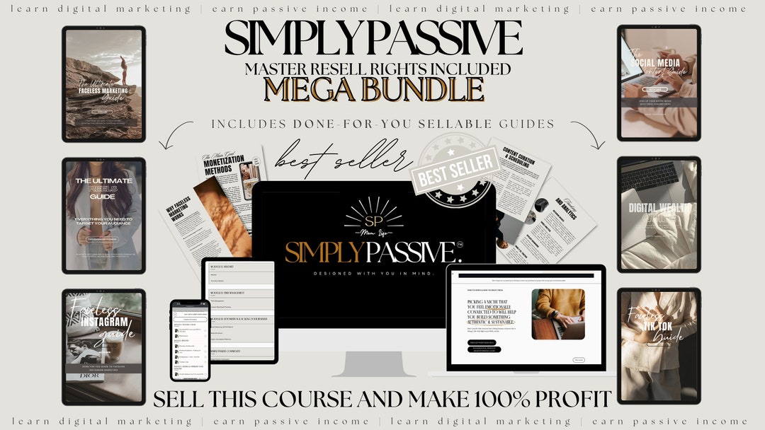 NEW 2024 Simply Passive Course Master Resell Rights W/ Done-for-you ...