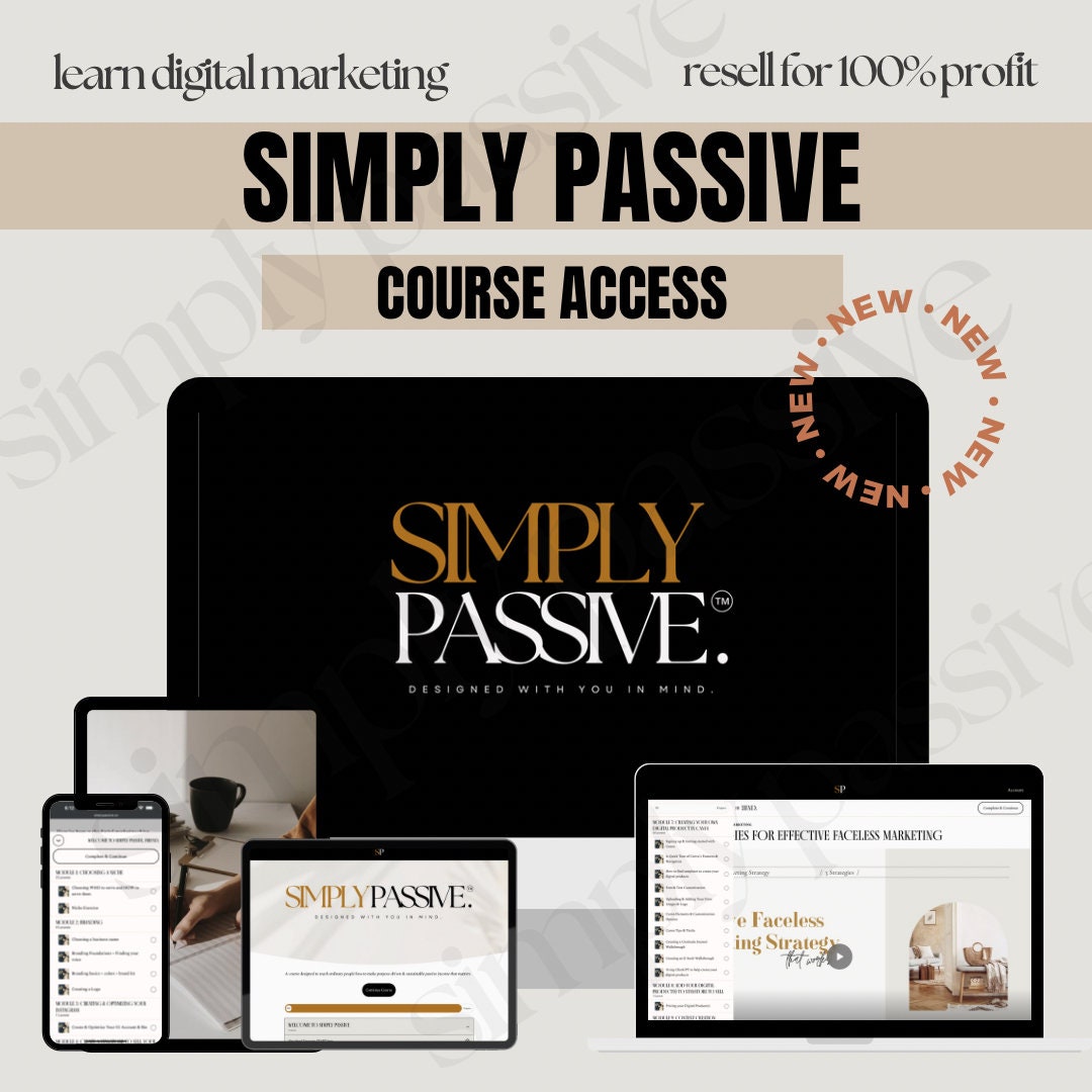 NEW Version Digital Marketing Course Simply Passive W/ Resell Rights ...