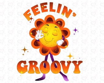 Clip Art Digital Downloads PNG Feelin Groovy SVG Bundle Hippie SVG ...