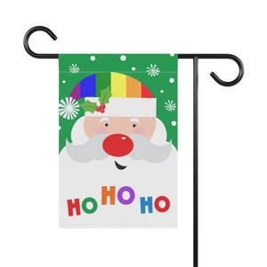 LGBTQ Santa Claus Garden Flag Funny Gay Pride Santa Flag Queer ...