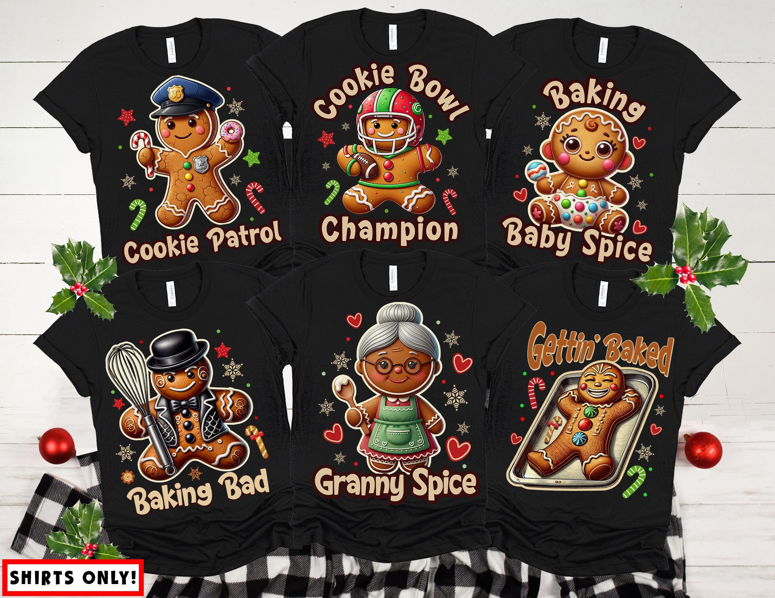 Family Group Gingerbread Shirts Christmas Gingerbread Cookie Shirts ...