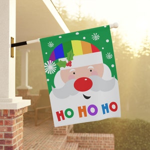 LGBTQ Santa Claus Garden Flag Funny Gay Pride Santa Flag Queer ...